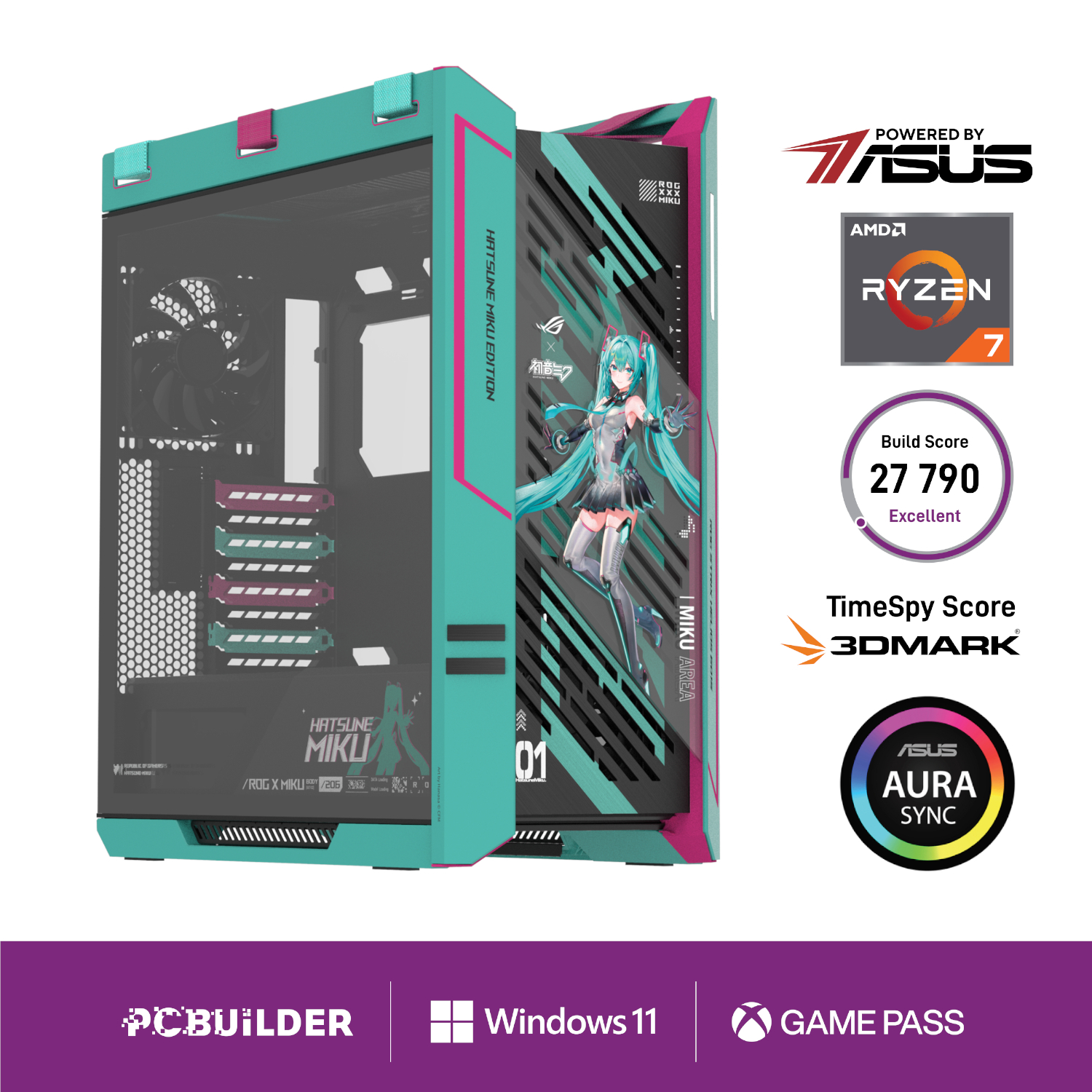 PCBuilder Ryzen 7 9800X3D ASUS X MIKU Windows 11 Gaming PC – Syntech CN